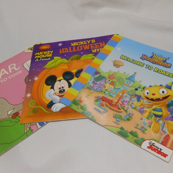 Disney | Other | Lot 3 Disney Books Mickey Mouse Halloween Babar Learns ...